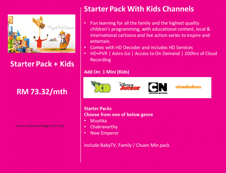 Astro Package Starter Pack Kids Detail | Astro Broadband